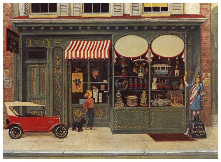 Eleanor Roosevelt at the Georgetown Toy Shop, 1955 by Robert Sivard